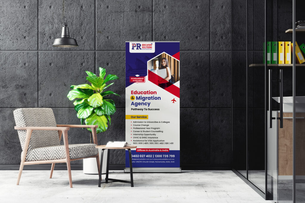 Standee Design for Migration Services - Pepples